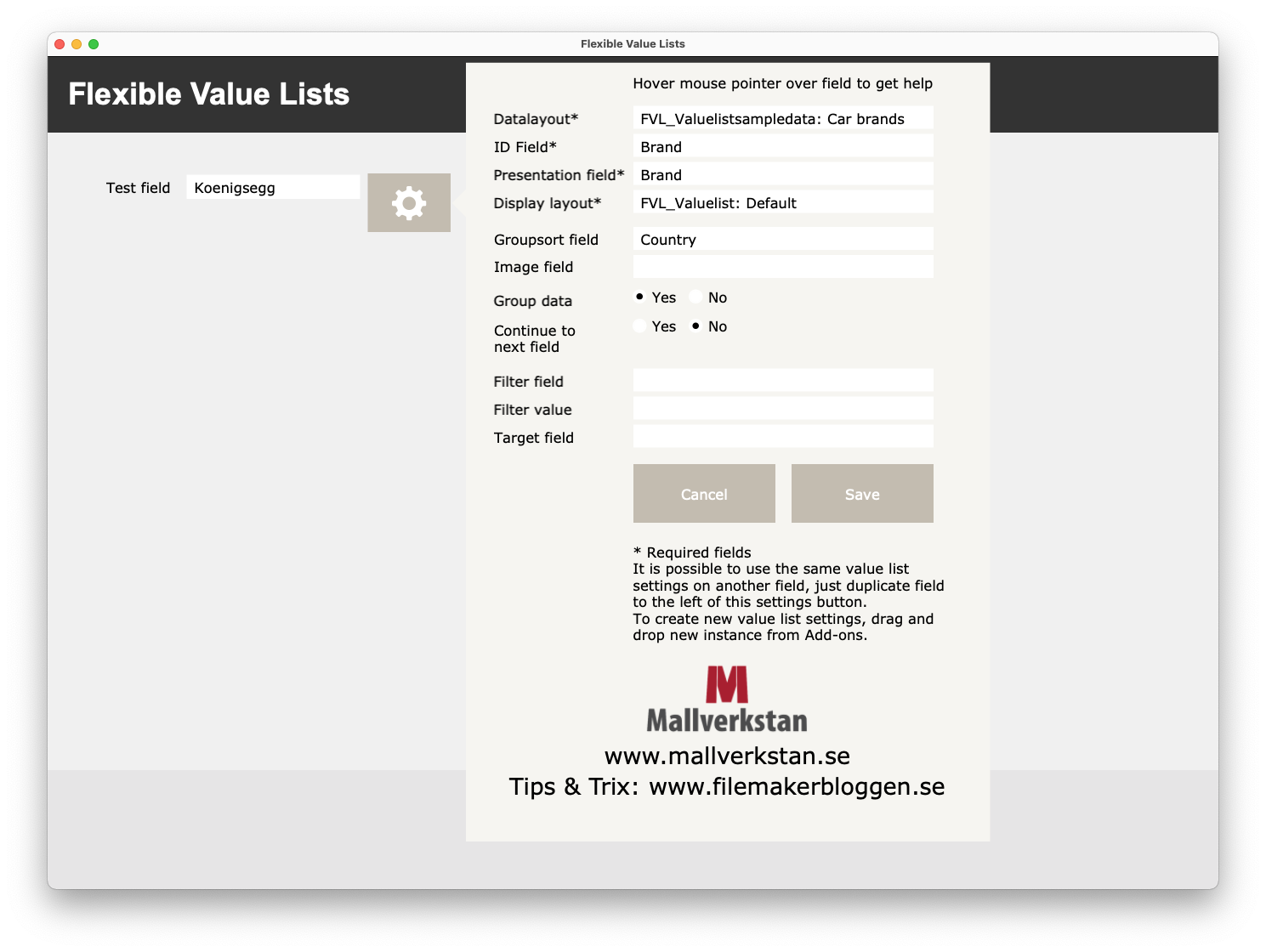Flexible Value Lists Claris Marketplace
